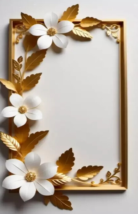 Wedding card gold frame border Template | PosterMyWall