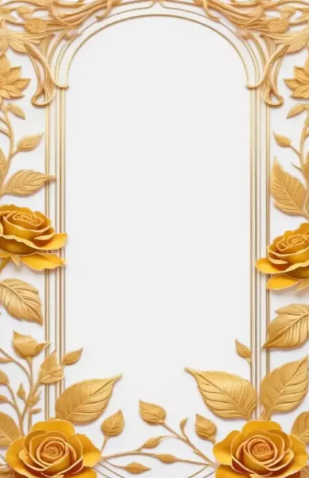 Wedding card gold frame border Template | PosterMyWall
