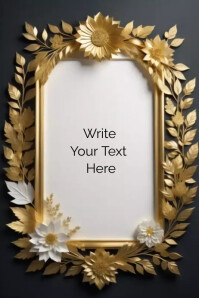 Wedding card gold frame border Template | PosterMyWall