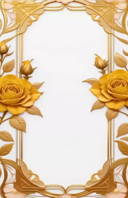 Wedding card gold frame border Template | PosterMyWall