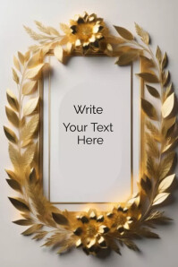 Wedding card gold frame border Template | PosterMyWall