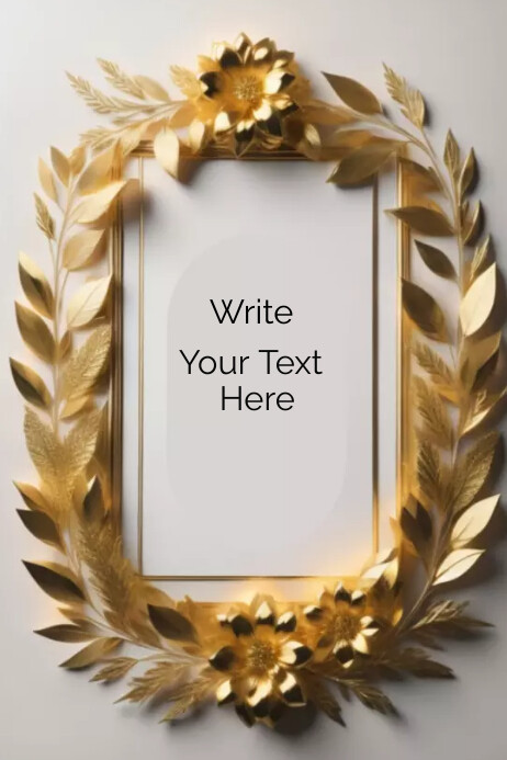 Wedding card gold frame border Template | PosterMyWall