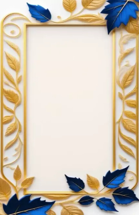 Wedding card gold frame border Template | PosterMyWall