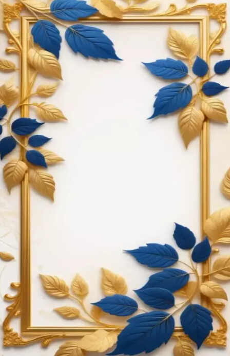 Wedding card gold frame border Template | PosterMyWall