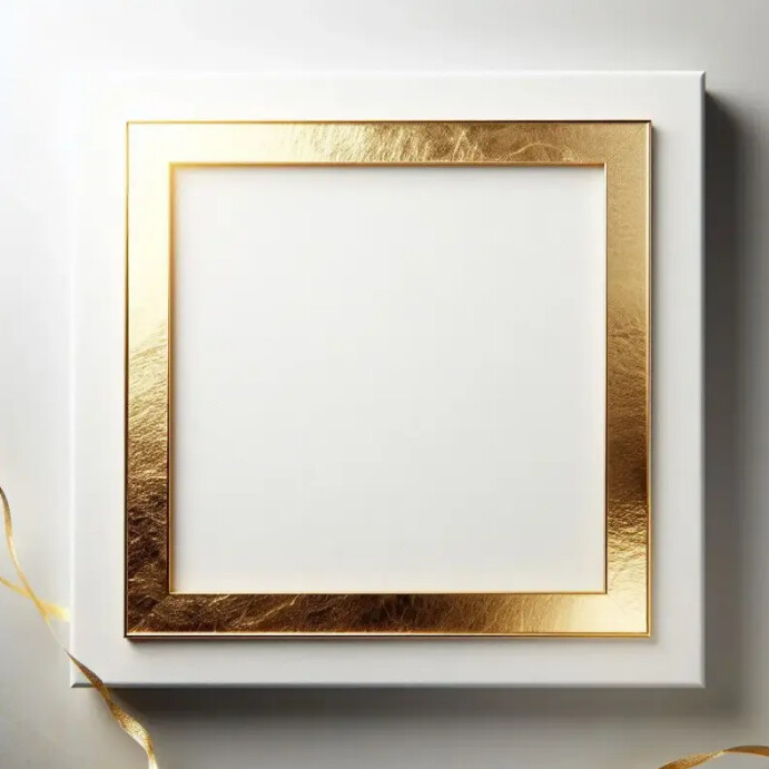 Plantilla de Wedding card gold frame border | PosterMyWall