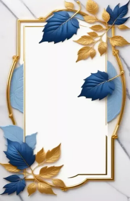 Wedding card gold frame border Template | PosterMyWall