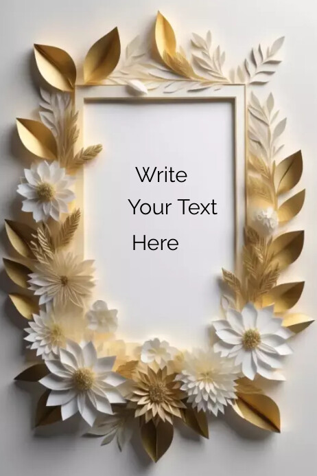 Ikhophi ka-Wedding card gold frame border | PosterMyWall