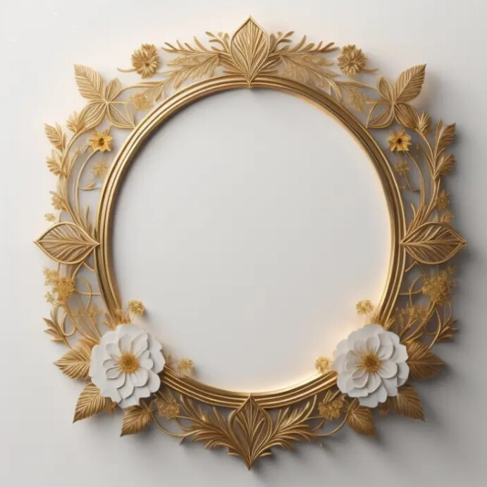 Wedding card gold frame border Template | PosterMyWall