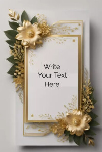 Wedding card gold frame border Template | PosterMyWall