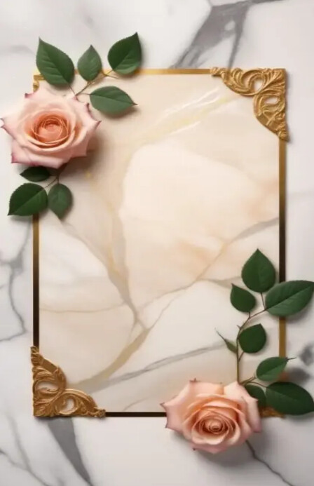 Copy of Wedding card gold frame | PosterMyWall