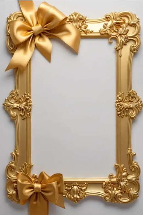 Plantilla de Wedding card gold frame | PosterMyWall