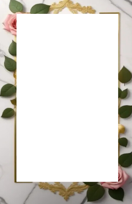 Wedding card gold frame เทมเพลต | PosterMyWall