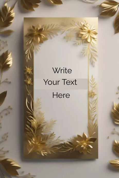 Wedding card gold frame Template | PosterMyWall