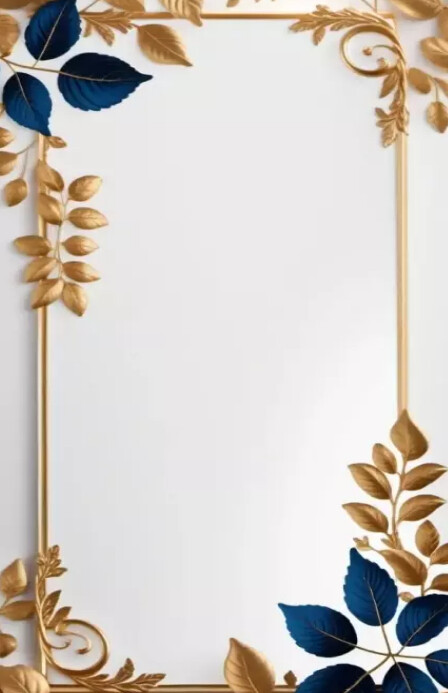 Wedding card gold frame Template | PosterMyWall