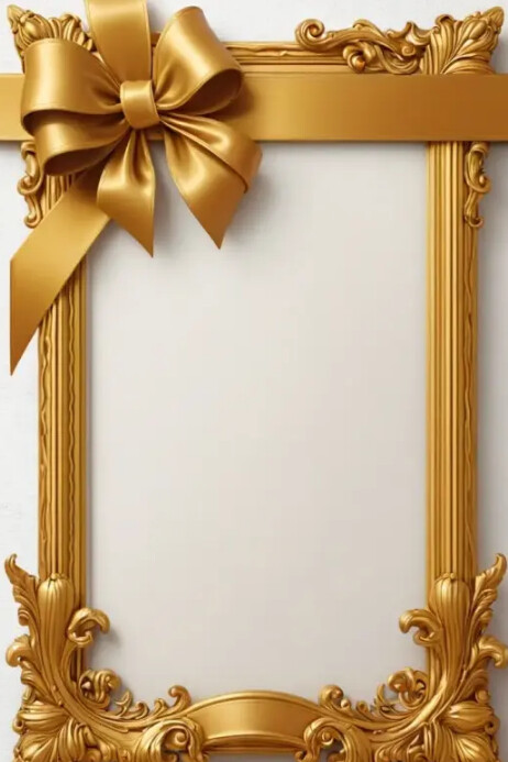 Wedding card gold frame เทมเพลต | PosterMyWall