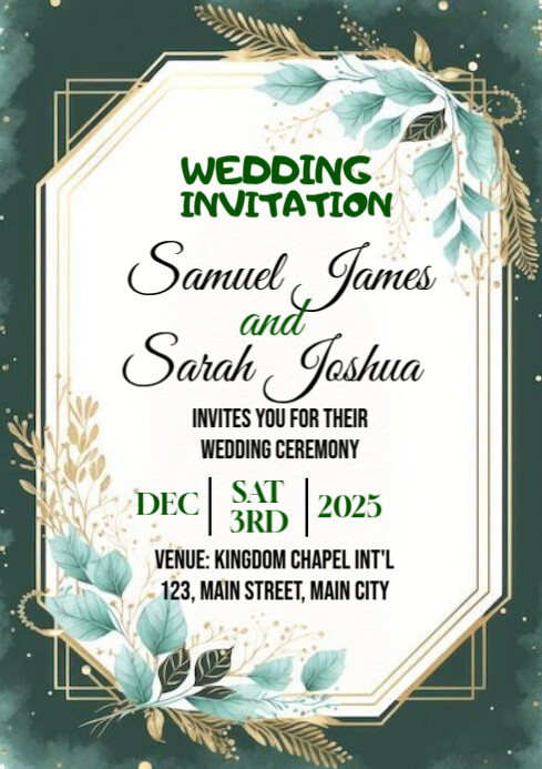 wedding card invitation Template | PosterMyWall