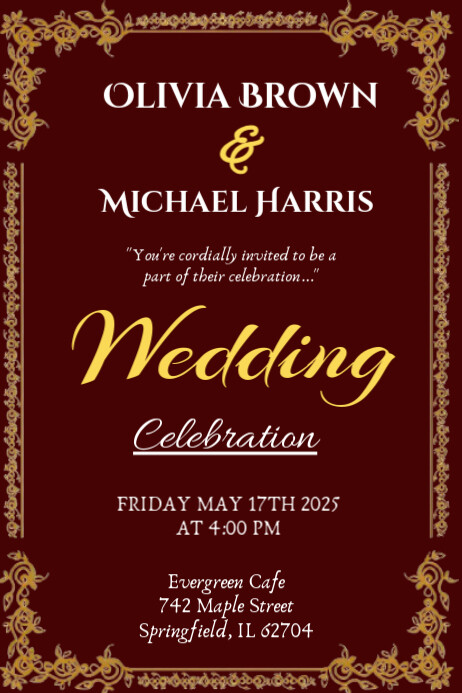 Wedding Card Poster Template | PosterMyWall