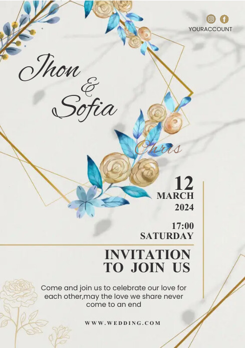 wedding card poster Template | PosterMyWall