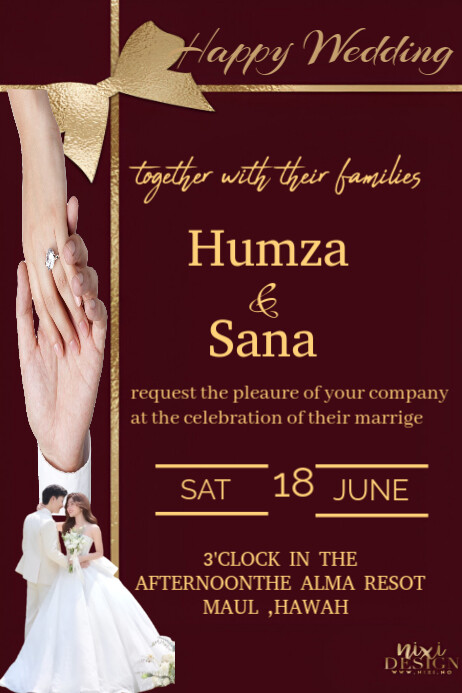 wedding card poster Template | PosterMyWall