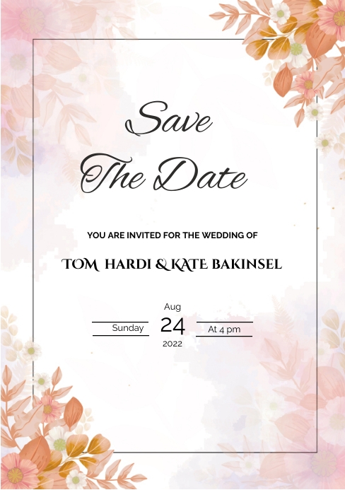 Wedding card save the date (1) Template | PosterMyWall