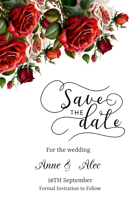 Wedding card save the date floral (1) Template | PosterMyWall