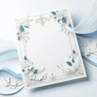 Wedding card template blue frame | PosterMyWall
