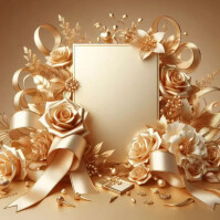 Wedding card template gold background | PosterMyWall