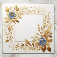 Wedding card template design gold frame borde | PosterMyWall