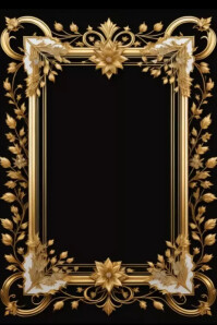 Wedding card template design gold frame | PosterMyWall