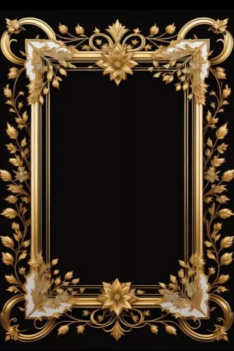 Plantilla de Wedding card template design gold frame | PosterMyWall