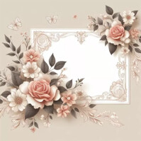 Wedding card flower border Template | PosterMyWall