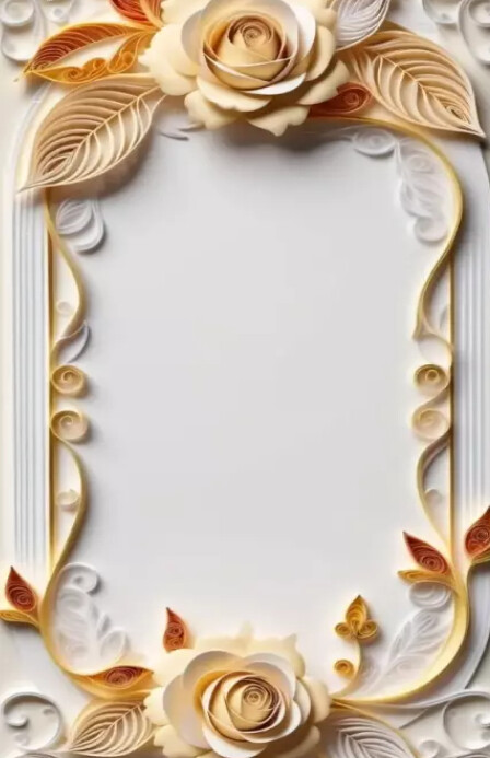 Wedding card template flower border | PosterMyWall