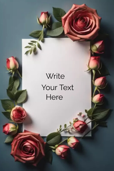 Wedding card template flower border | PosterMyWall