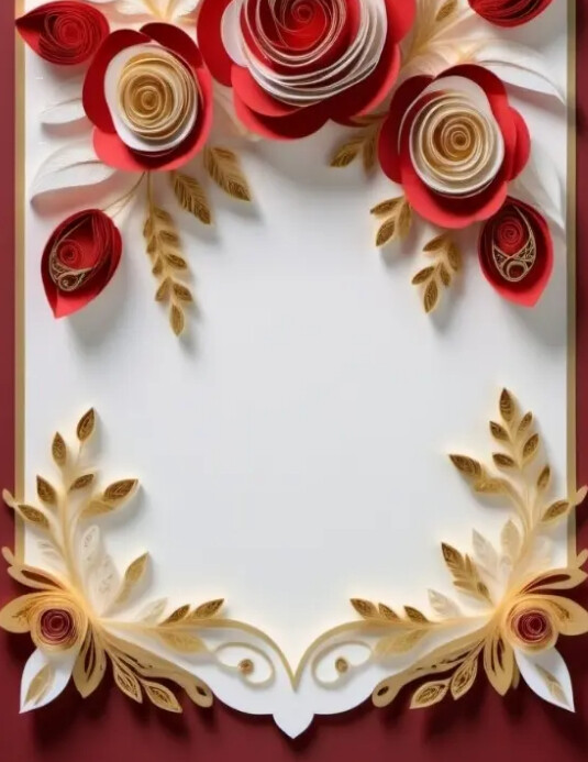 Copy of Wedding card template flower border | PosterMyWall