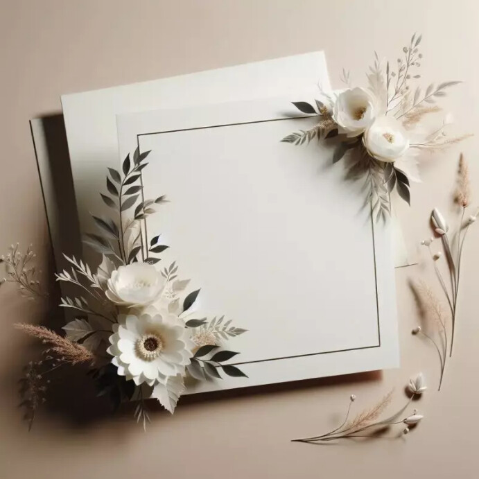 Wedding card template flower border | PosterMyWall