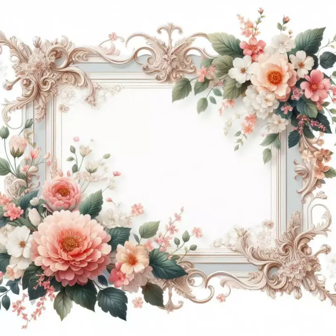 Wedding card template flower border | PosterMyWall