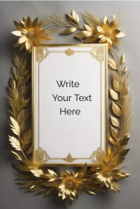 Wedding card template design gold frame | PosterMyWall