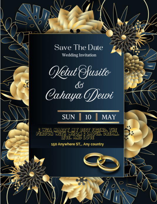 Wedding celebration Invitation Flyer Design Template | PosterMyWall