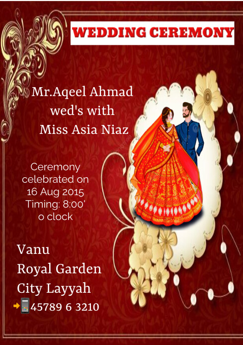 Copy of Wedding ceremony card, flyer and poster | PosterMyWall