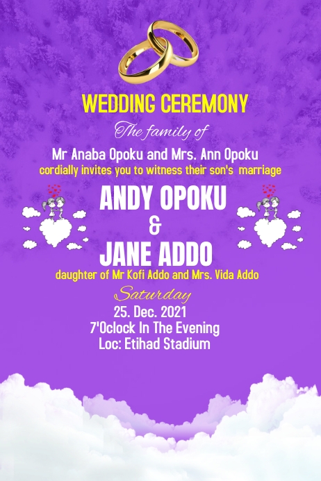 Ceremony Layout Template Poster Template With Wedding Ceremony Concept