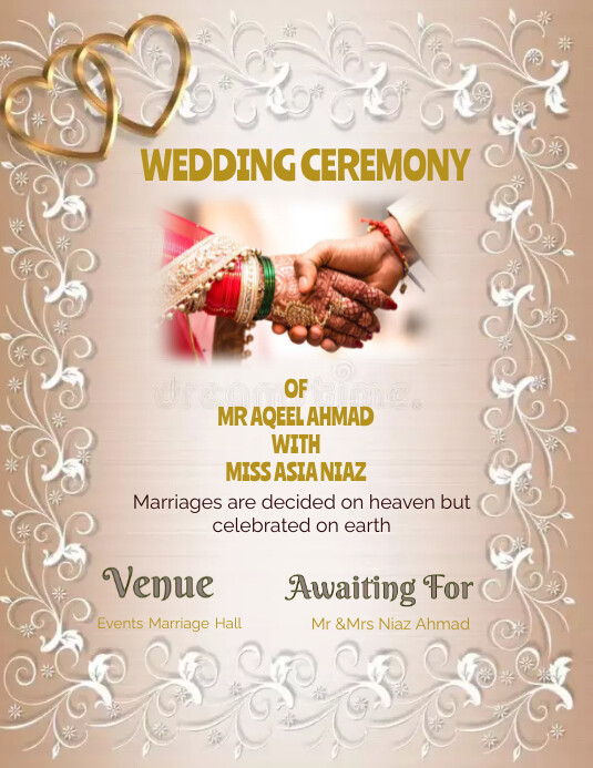 Wedding ceremony invitation card and flyer Template | PosterMyWall