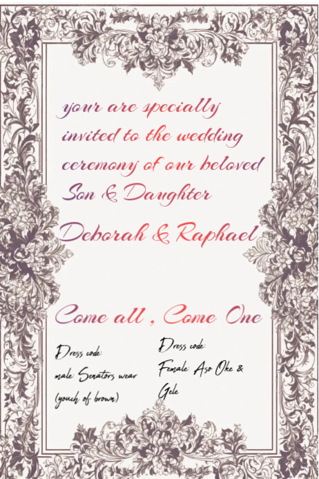Wedding ceremony invitation card Template | PosterMyWall