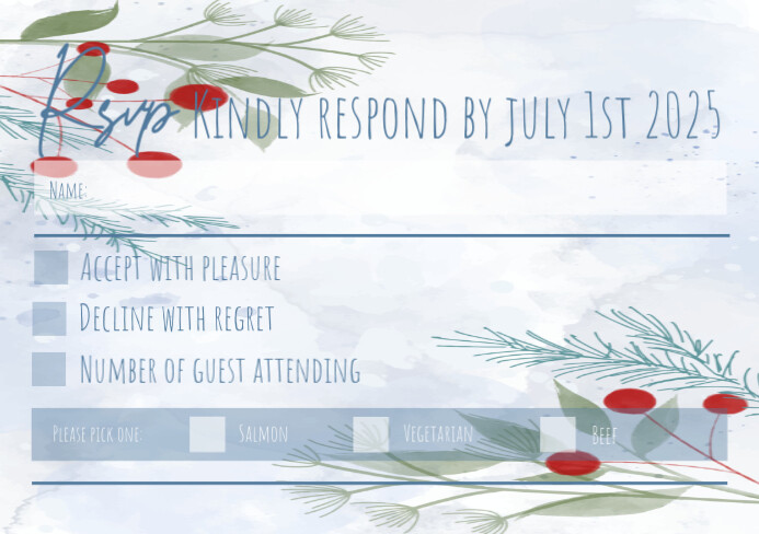 Wedding Christmas rsvp card Template | PosterMyWall