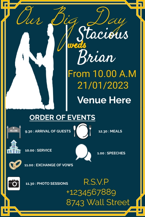 Wedding Day Poster Template | PosterMyWall