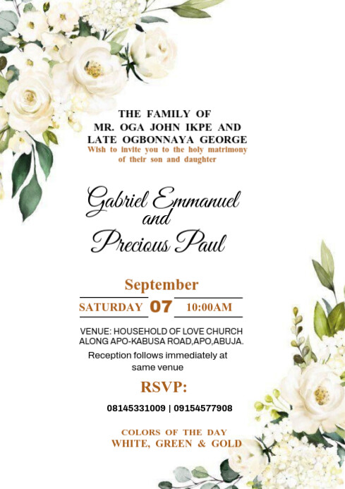 Wedding Template | PosterMyWall