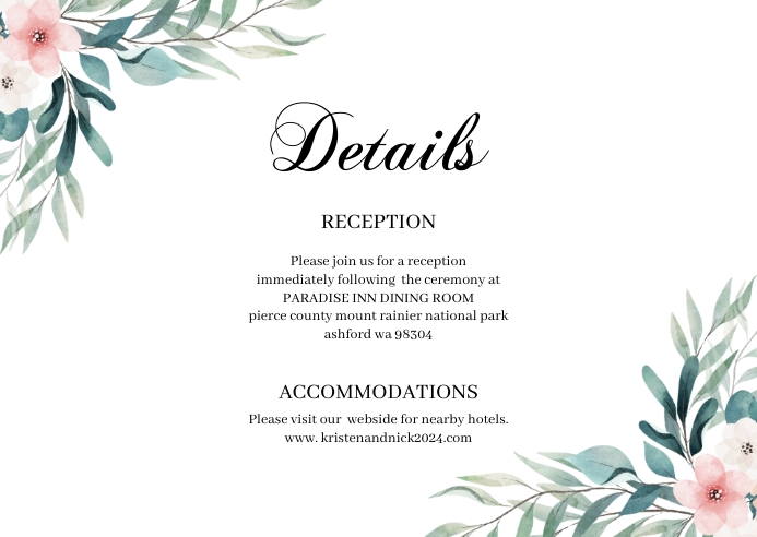 wedding details card Template | PosterMyWall