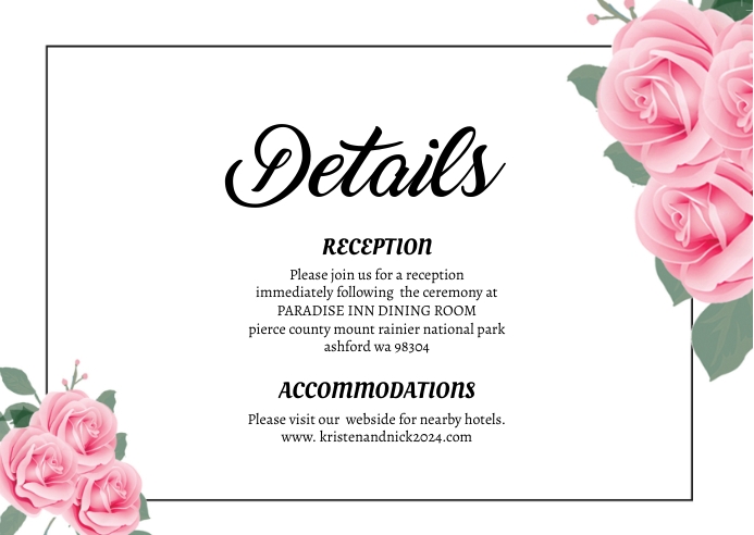 wedding details card template | PosterMyWall