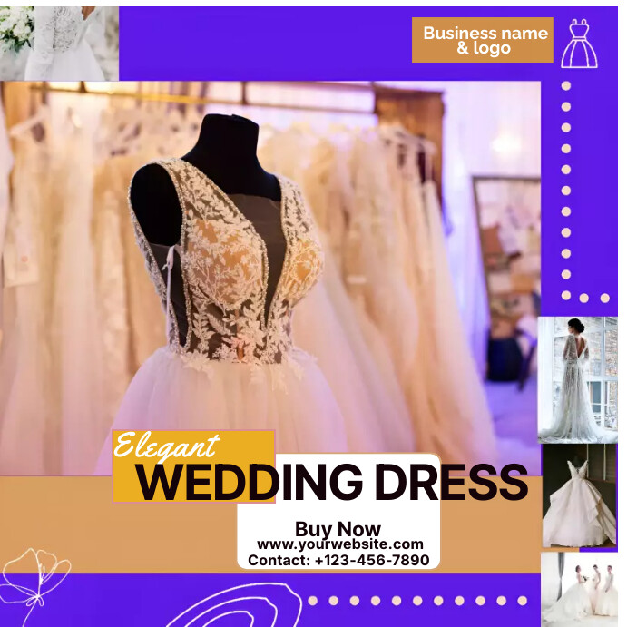 Wedding Dress Template | PosterMyWall