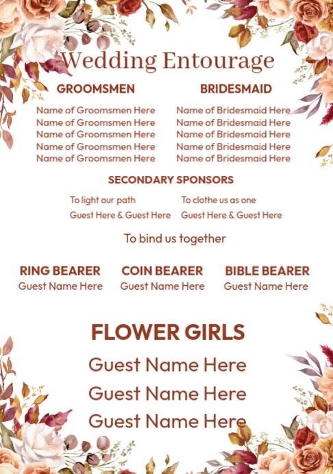 Copy of Wedding Entourage | PosterMyWall