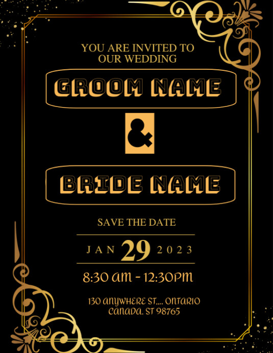 Wedding Event Invitation Flyer Design USA Template SIZE | PosterMyWall